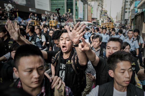Scuffles break out as Hong Kong clears part of protest site Scuffles break out as Hong Kong clears part of protest site